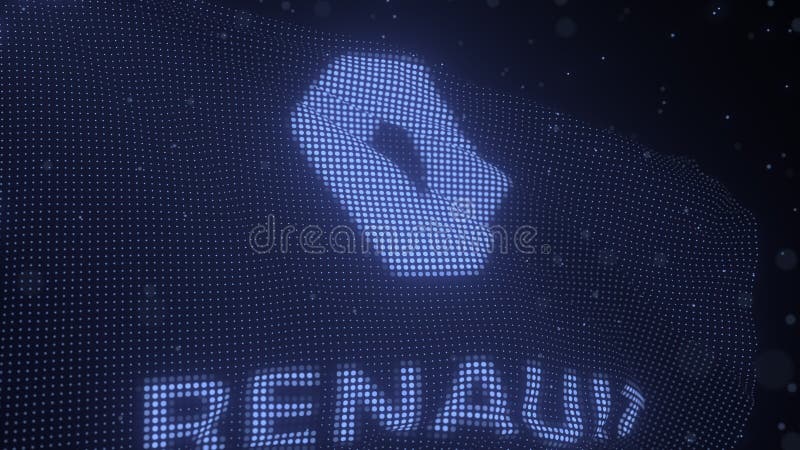 Waving Digital Flag with RENAULT Company Logo, Looping 3d Animation ...