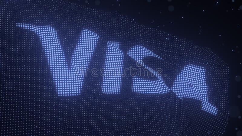 VISA Logo on a Waving Digital Flag, Looping 3d Animation Stock Footage ...