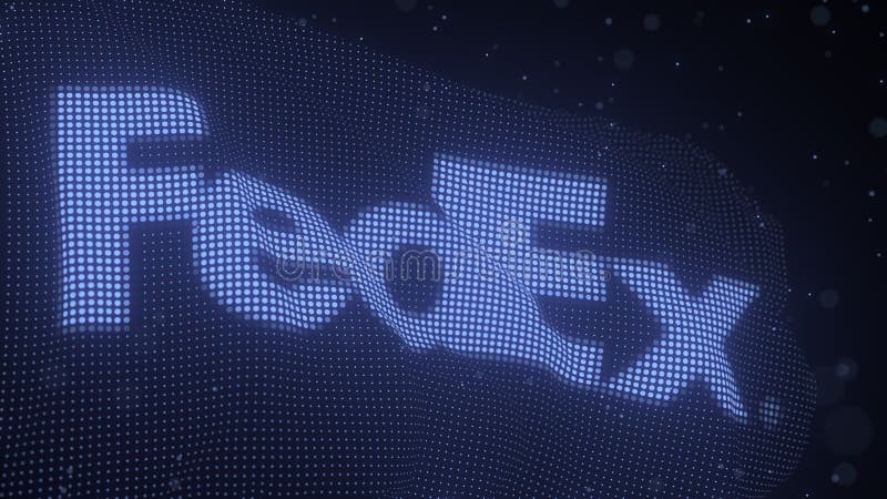 Waving Digital Flag with FEDEX Company Logo, 3d Rendering, Editorial 3d ...