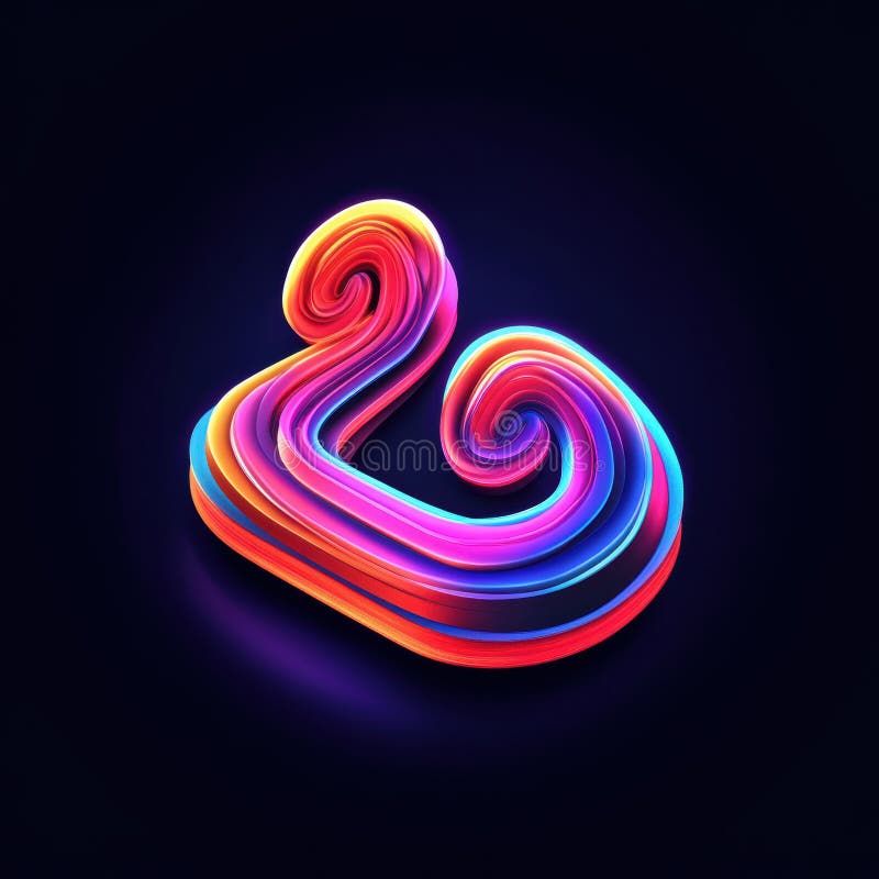 Neon Swirl Abstract stock illustration. Illustration of gradient ...