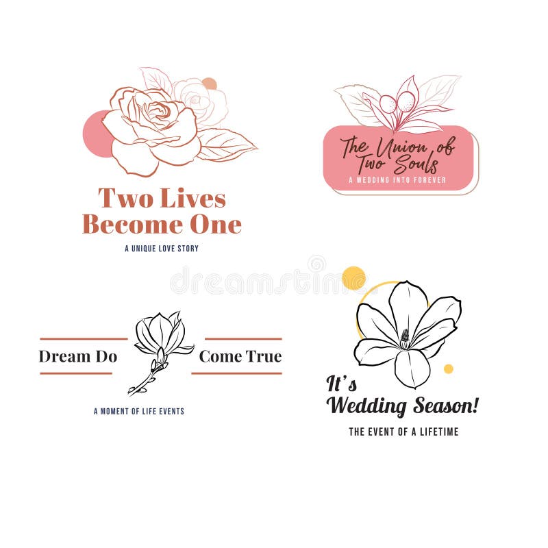 Logo with Wedding Ceremony Concept Design for Branding and Icon Vector ...