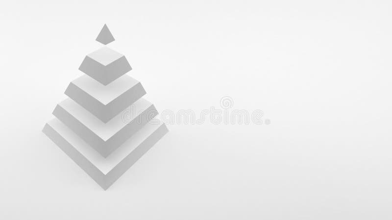 Logo on a White Background White Pyramid Consisting of Equal Horizontal ...