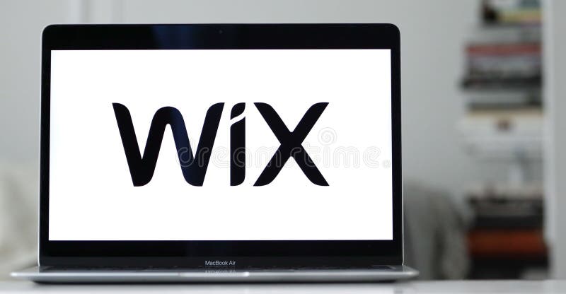 Logo of the Wix Software Company Visible on a Laptop Computer on a ...