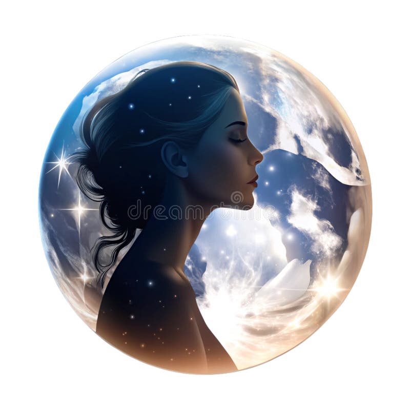 The Logo of a Woman and the Moon is Made by a Woman Isolated on ...