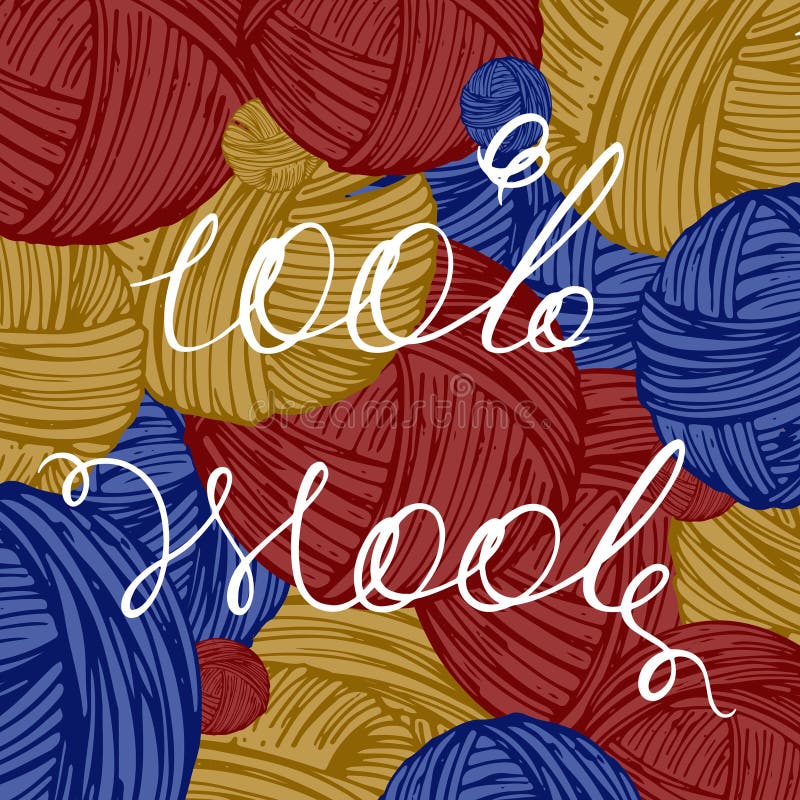 Logo 100 wool stock vector. Illustration of graphic, handmade - 91712685