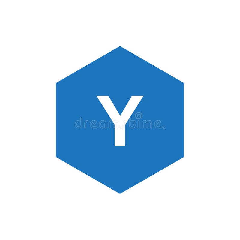 Logo Y with a Blue Hexagon Background Stock Vector - Illustration of ...