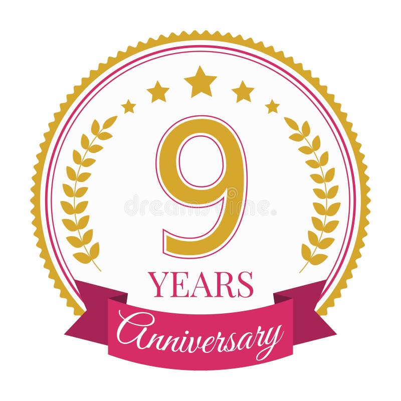 Logo 9 Years Anniversary Celebration Design Template. Stock Vector ...