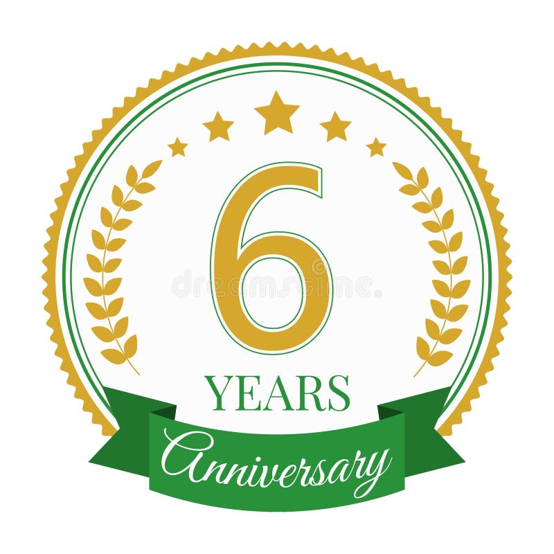 Logo 6 Years Anniversary Celebration Design Template. Stock Vector ...