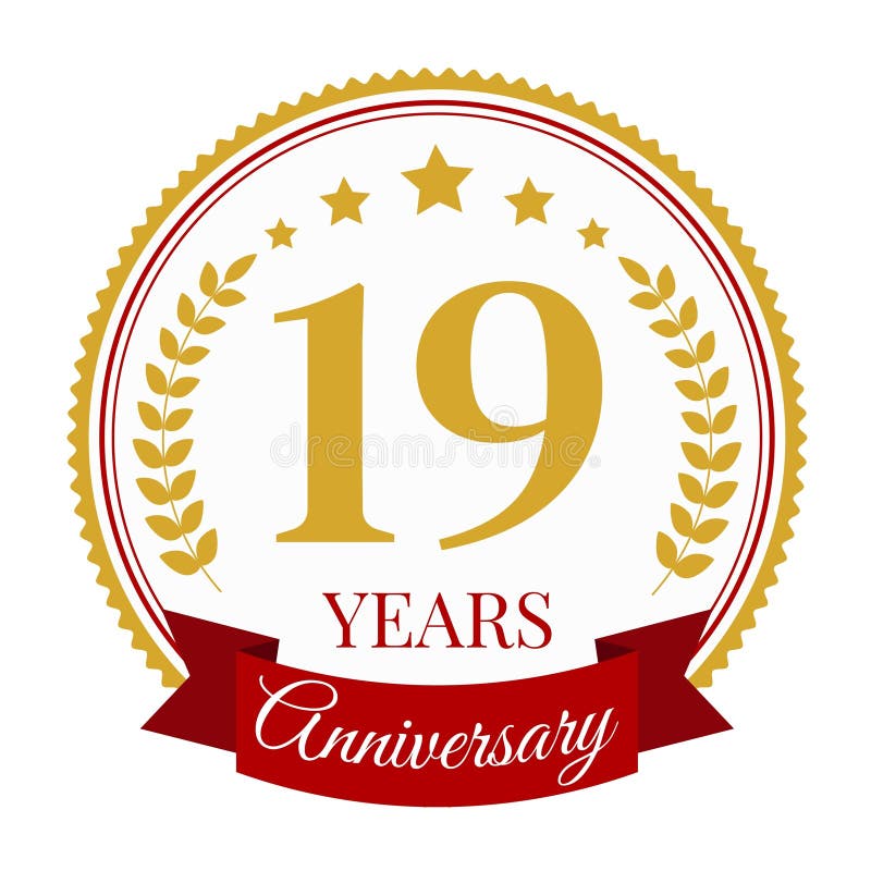 Logo 19 Years Anniversary Celebration Design Template. Stock ...