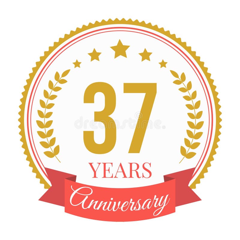 Logo 37 Years Anniversary Celebration Design Template. Stock ...