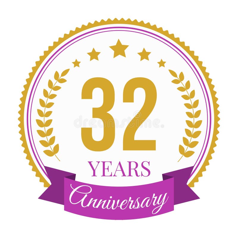 Logo 32 Years Anniversary Celebration Design Template. Stock ...