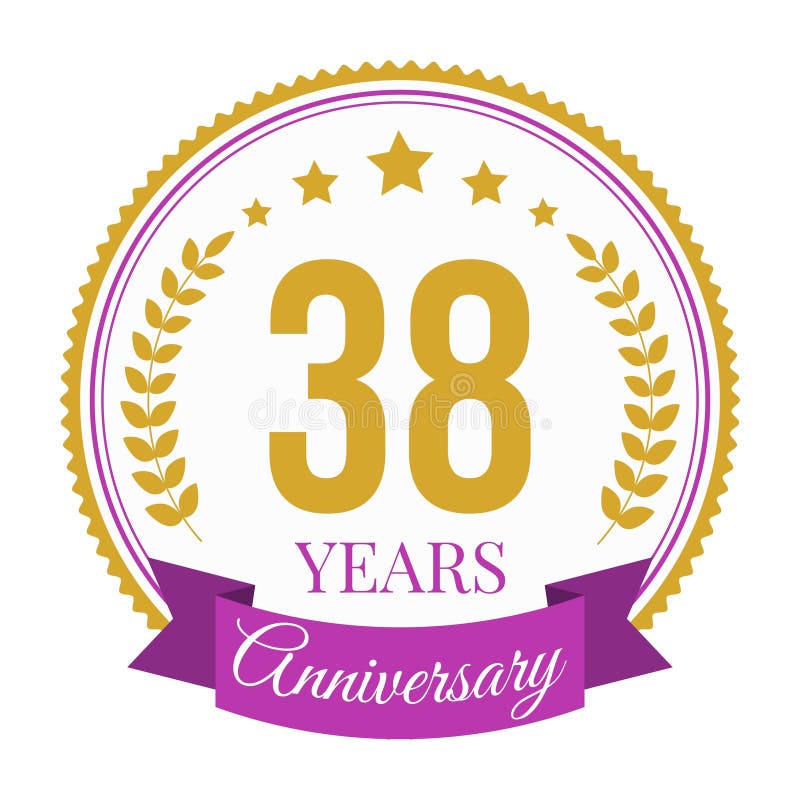 Logo 38 Years Anniversary Celebration Design Template. Stock ...