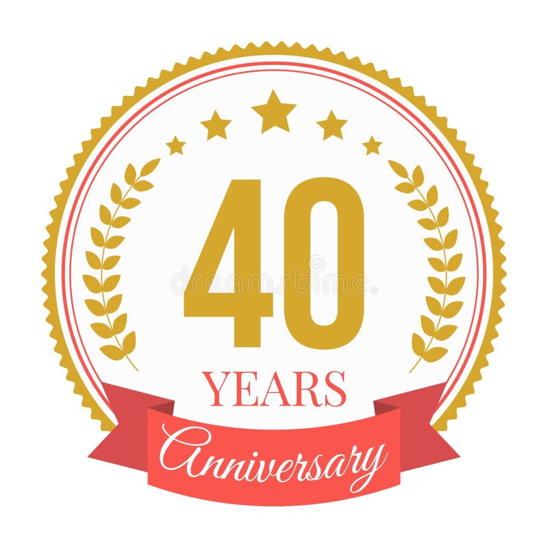 Logo 40 Years Anniversary Celebration Design Template. Stock ...
