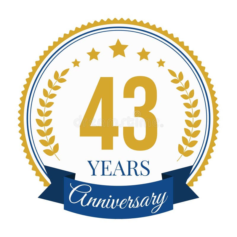 Logo 43 Years Anniversary Celebration Design Template. Stock ...