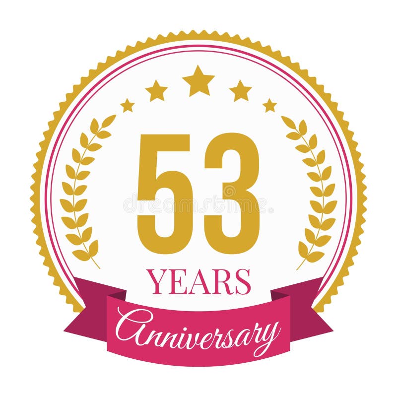 Logo 53 Years Anniversary Celebration Design Template. Stock ...