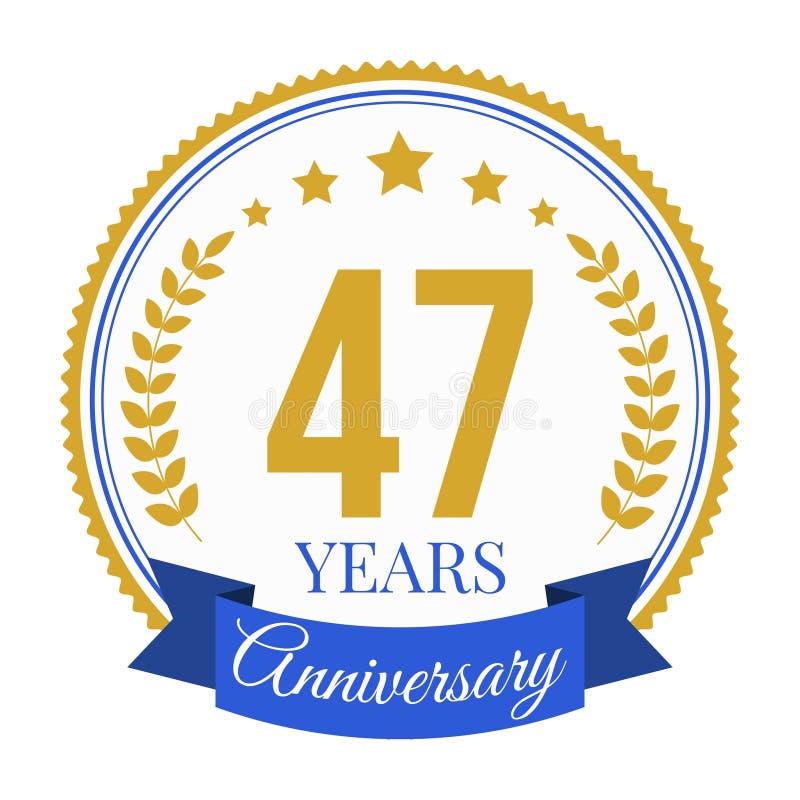Logo 47 Years Anniversary Celebration Design Template. Stock ...