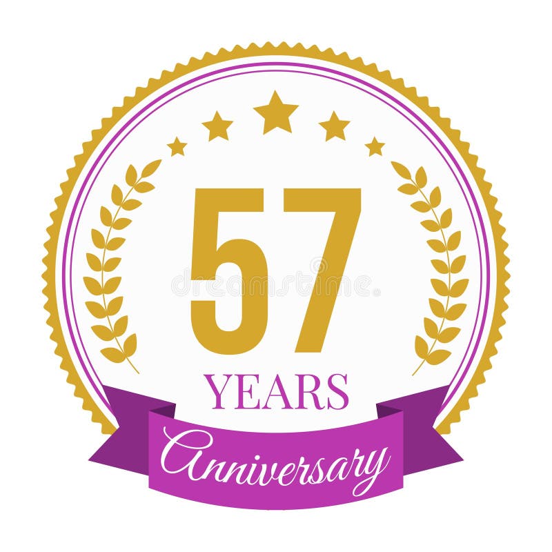 Logo 57 Years Anniversary Celebration Design Template. Stock ...