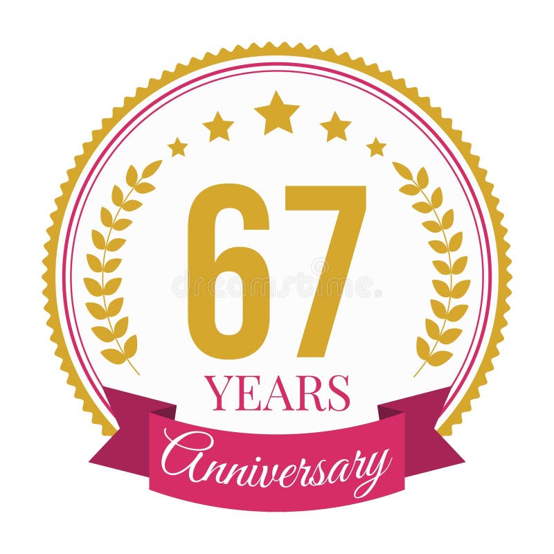Logo 67 Years Anniversary Celebration Design Template. Stock ...