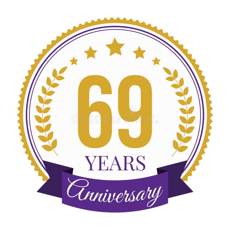 Logo 69 Years Anniversary Celebration Design Template. Stock ...