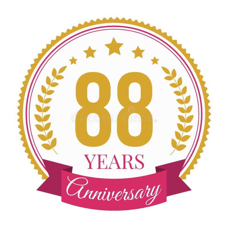 Logo 88 Years Anniversary Celebration Design Template. Stock Vector ...