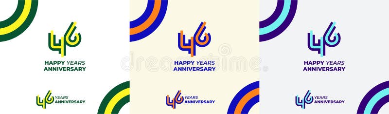 Logo Years Modern Line Colorful 46th, 46th Happy Anniversary Stock ...