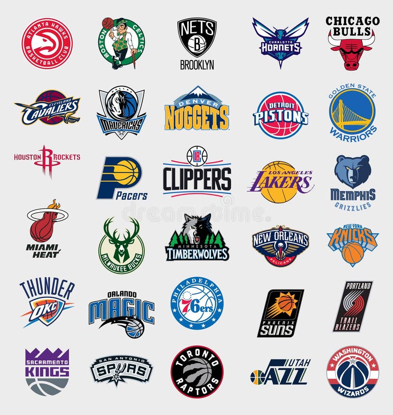 Logoer för NBA-lag redaktionell foto. Illustration av boston - 78105095