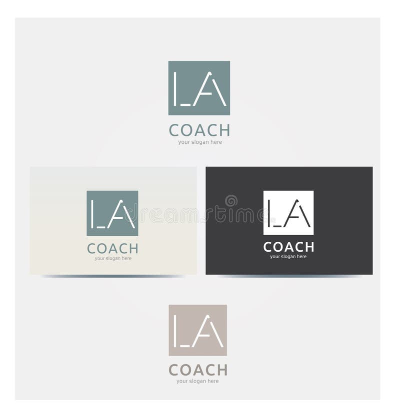 LA Coach, Coaching, Icon, Letter Logo for Corporate Business, Card Mock ...