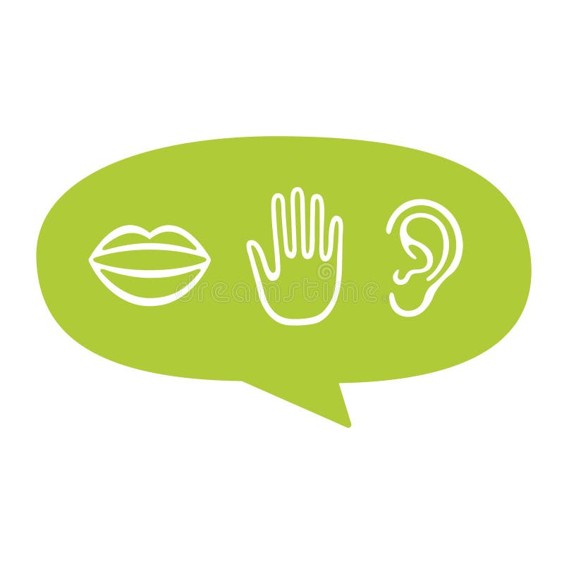 Logopaedia Logo with Mouth, Hand and Ear Stock Illustration ...