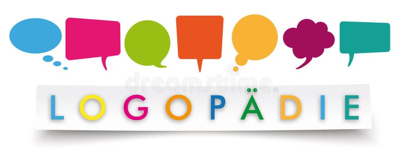 Logopaedie Paper Banner Colored Speech Bubbles Stock Vector ...