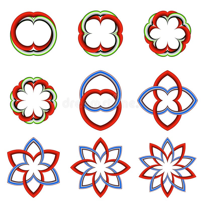 Set of Isolated Graphic Symbols Stock Photo - Image of icons, color ...