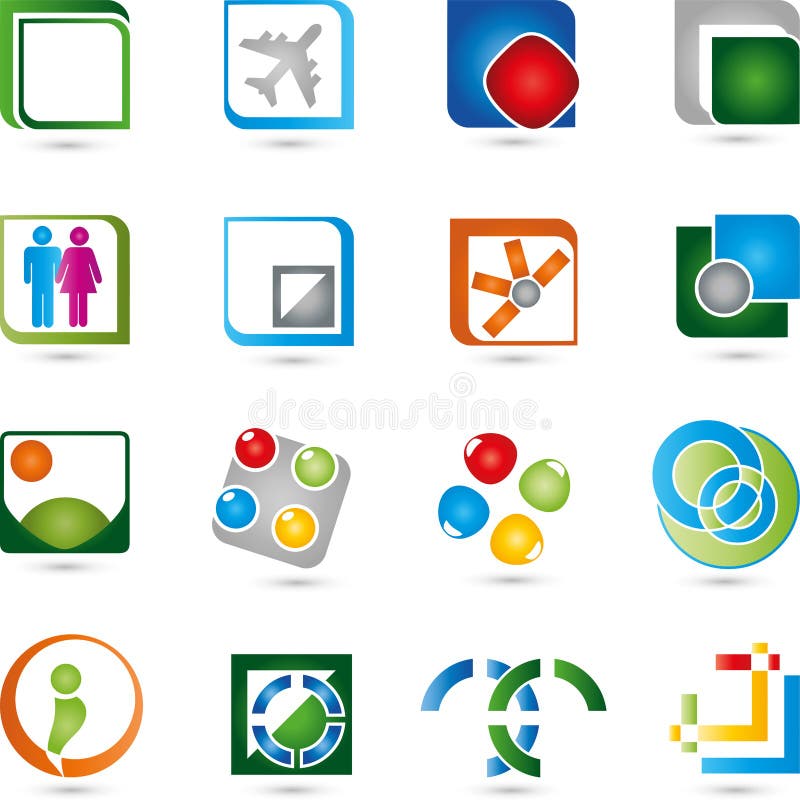 Logos, Collection, Multimedia, Service Stock Vector - Illustration of ...