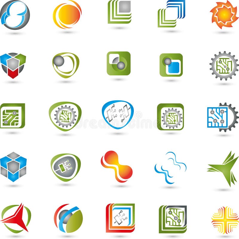 Logos Collection, Telecommunications, Electronics Stock Vector ...