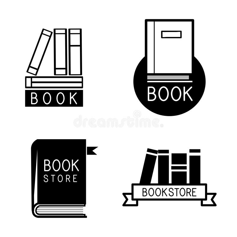 Logos De Librairie Et Vecteur D'ensemble De Signe Illustration de ...