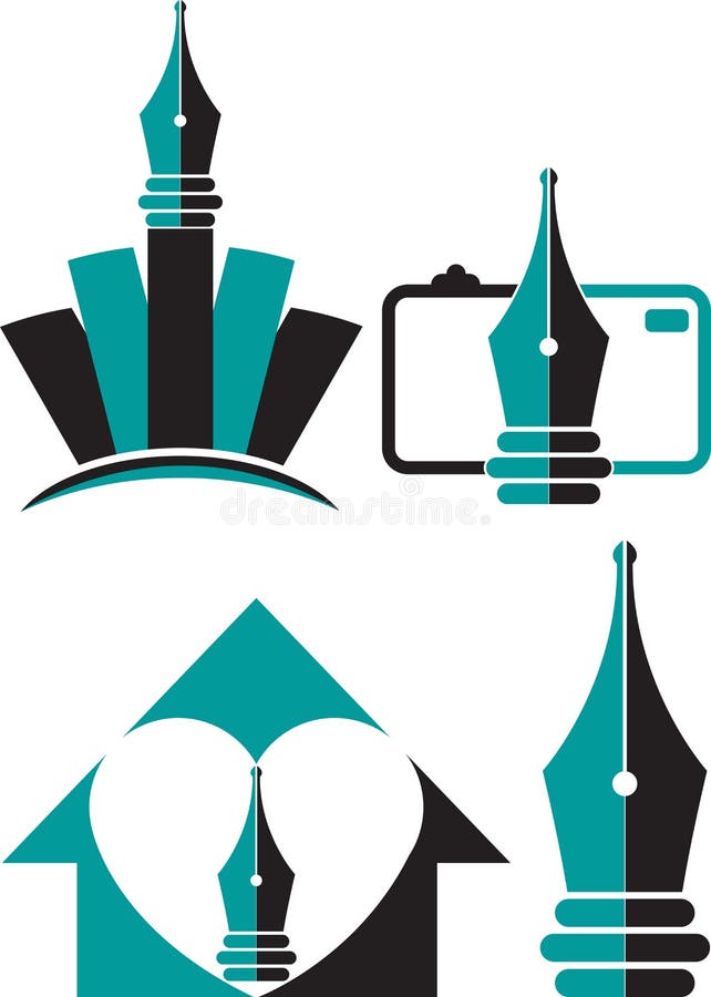 Icône Plate De Stylo-plume De Vecteur D'isolement Illustration de ...