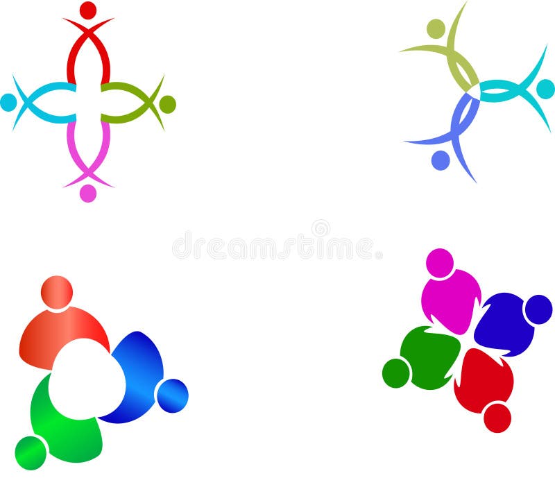 Logos de travail d'équipe illustration de vecteur. Illustration du ...