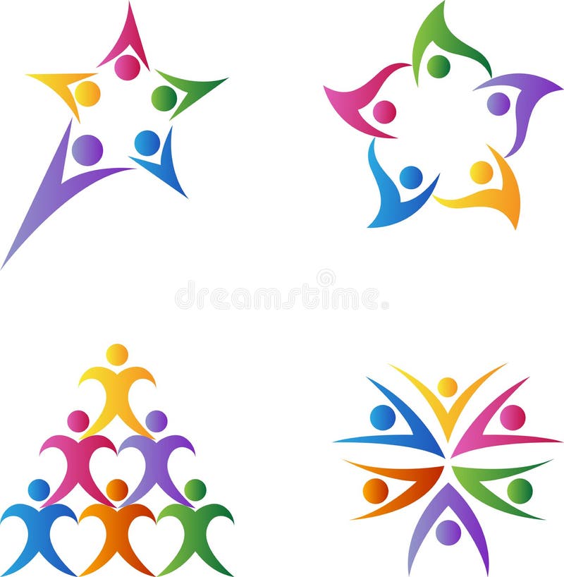 Logos de travail d'équipe illustration de vecteur. Illustration du ...