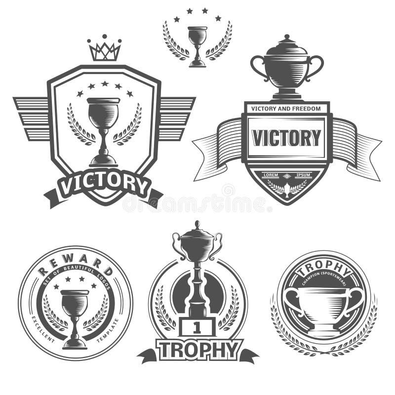 Logos Del Vincitore Di Vettore Illustrazione Vettoriale - Illustrazione ...