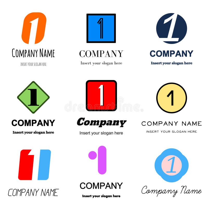 Logos Di Vettore Di Numero 1 Illustrazione Vettoriale - Illustrazione ...
