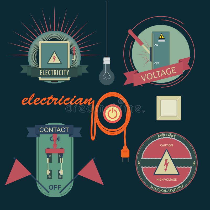 Logos of Electrical Equipment Stock Vector - Illustration of junction ...