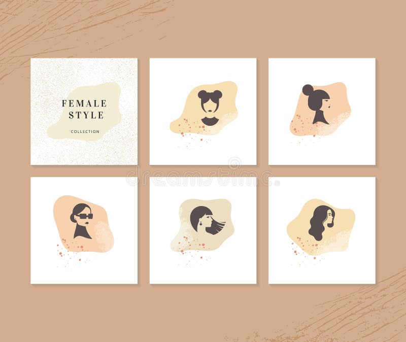 The Logos of the Female Style are Isolated on a White Background. Stock ...