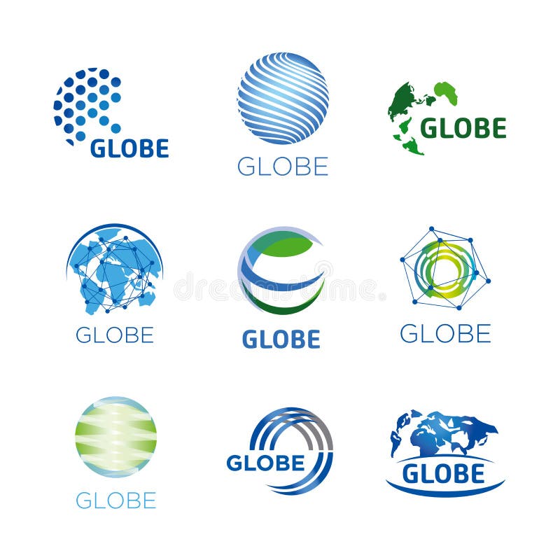 Logos, globe, global stock vector. Illustration of earth - 122304115