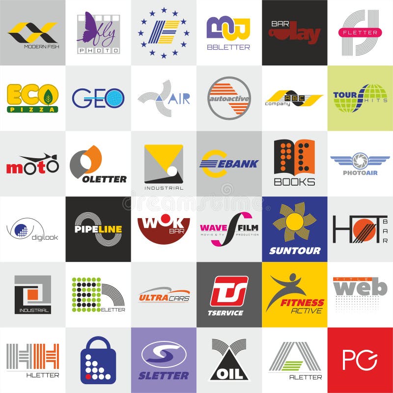 36 Logos Gratuits - Grand Pack De Modèles De Logos Illustration de ...