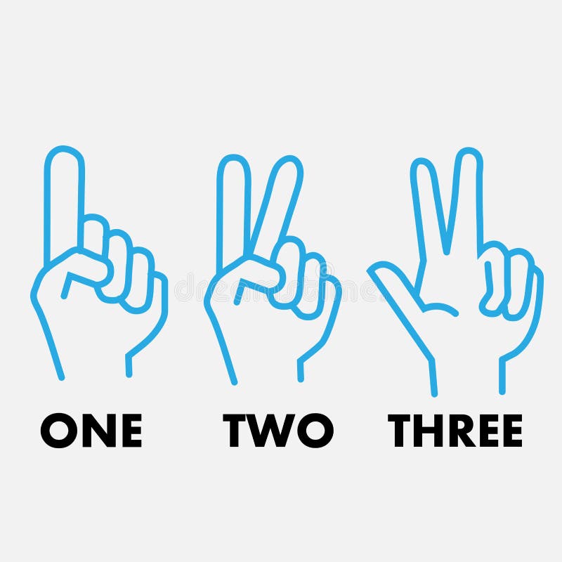 Logos Hands One Two Three Vector Illustration Stock Vector ...