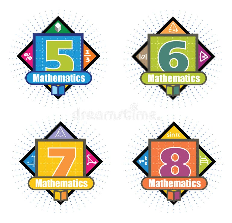 Logos Mathematics for Different Classes of High School Stock Vector ...