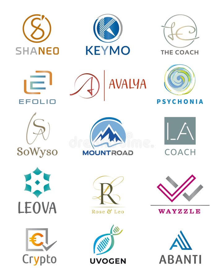 Set of Fifteen Modern Logo Icons - Various Elements - Vector ...