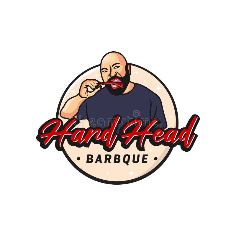 Logos of People Eating Barbecue Meat Stock Vector - Illustration of ...