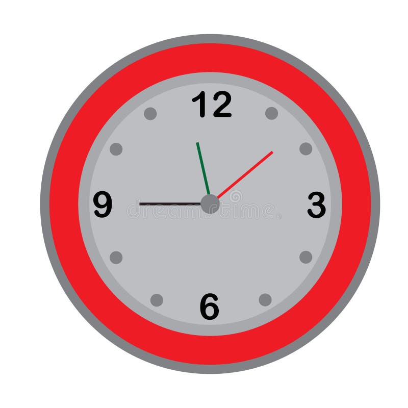 Quarter To 12 - Clock Vector Stock Illustration - Illustration of ...