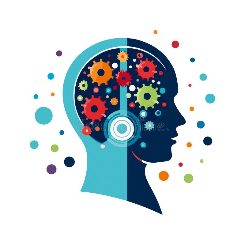 Logos with a Profile of a Human Head with Gears. for Your Website ...