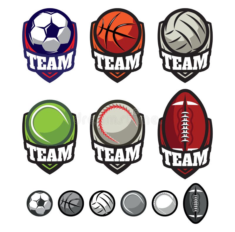 Logos for Sports Teams with Different Balls Stock Vector - Illustration ...