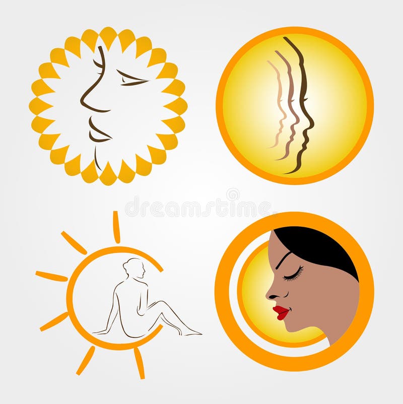 Logos for sun tanning stock vector. Illustration of drawing - 66150471